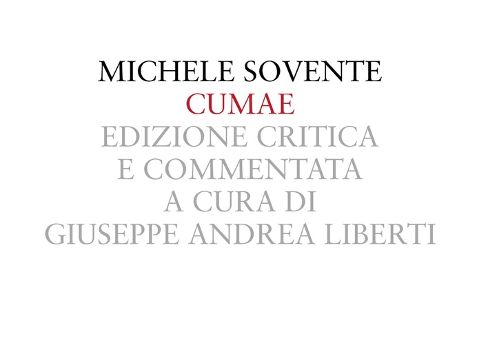 Michele Sovente, Cumae, edizione critica e commentata a cura di ...
